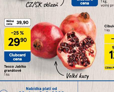 Akce JABLKO GRANÁTOVÉ za 29,90 Kč | Tesco | 28. 1. - 3. 2. 2026 ...
