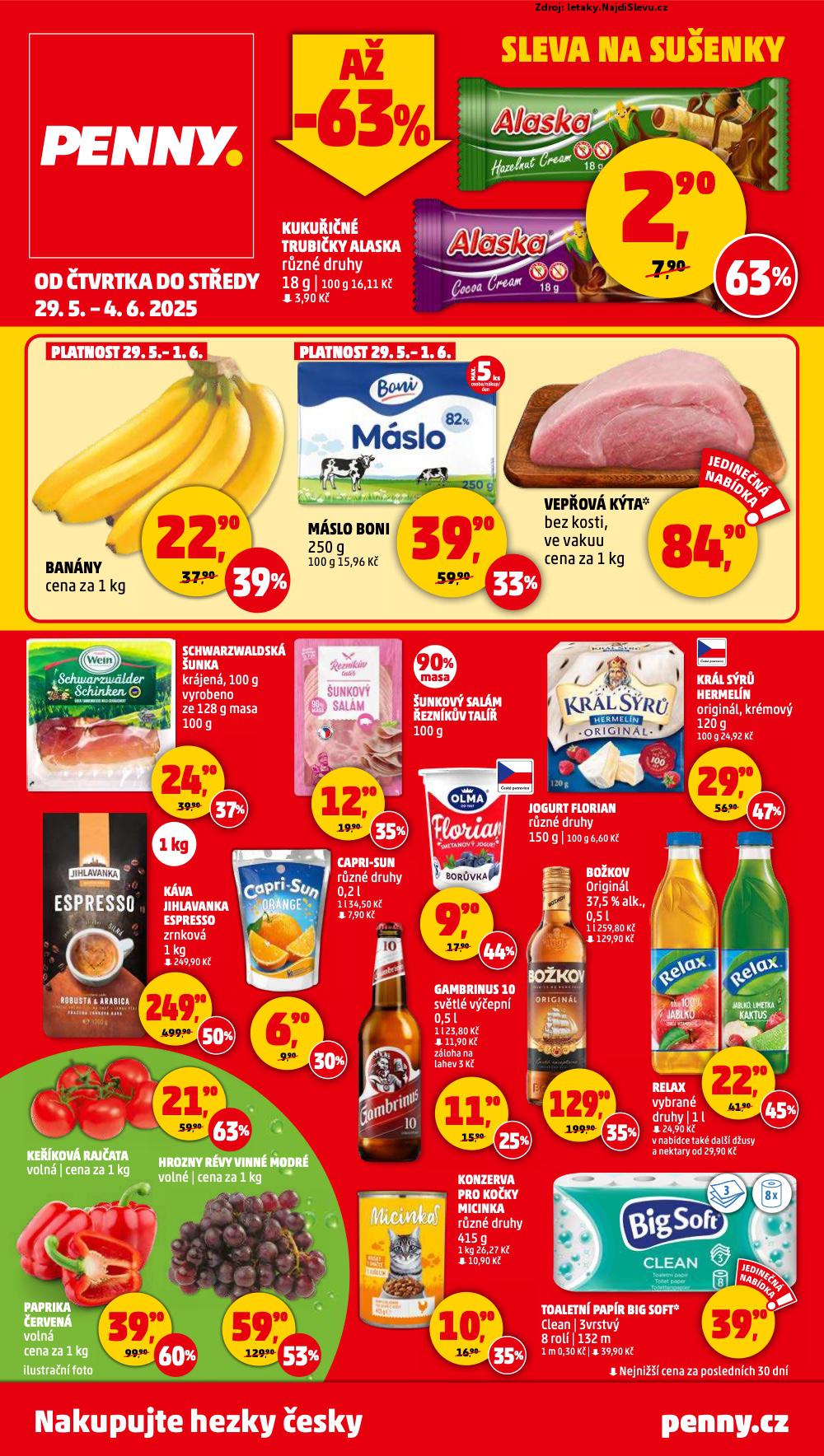 PENNY Market leták - strana 1 | 29. 5. - 4. 6. 2025 | NajdiSlevu.cz