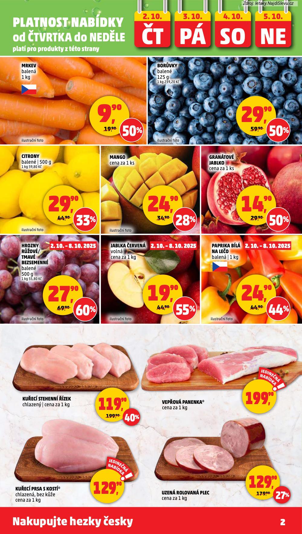 PENNY Market leták - strana 2 | 2. 10. - 8. 10. 2025 | NajdiSlevu.cz